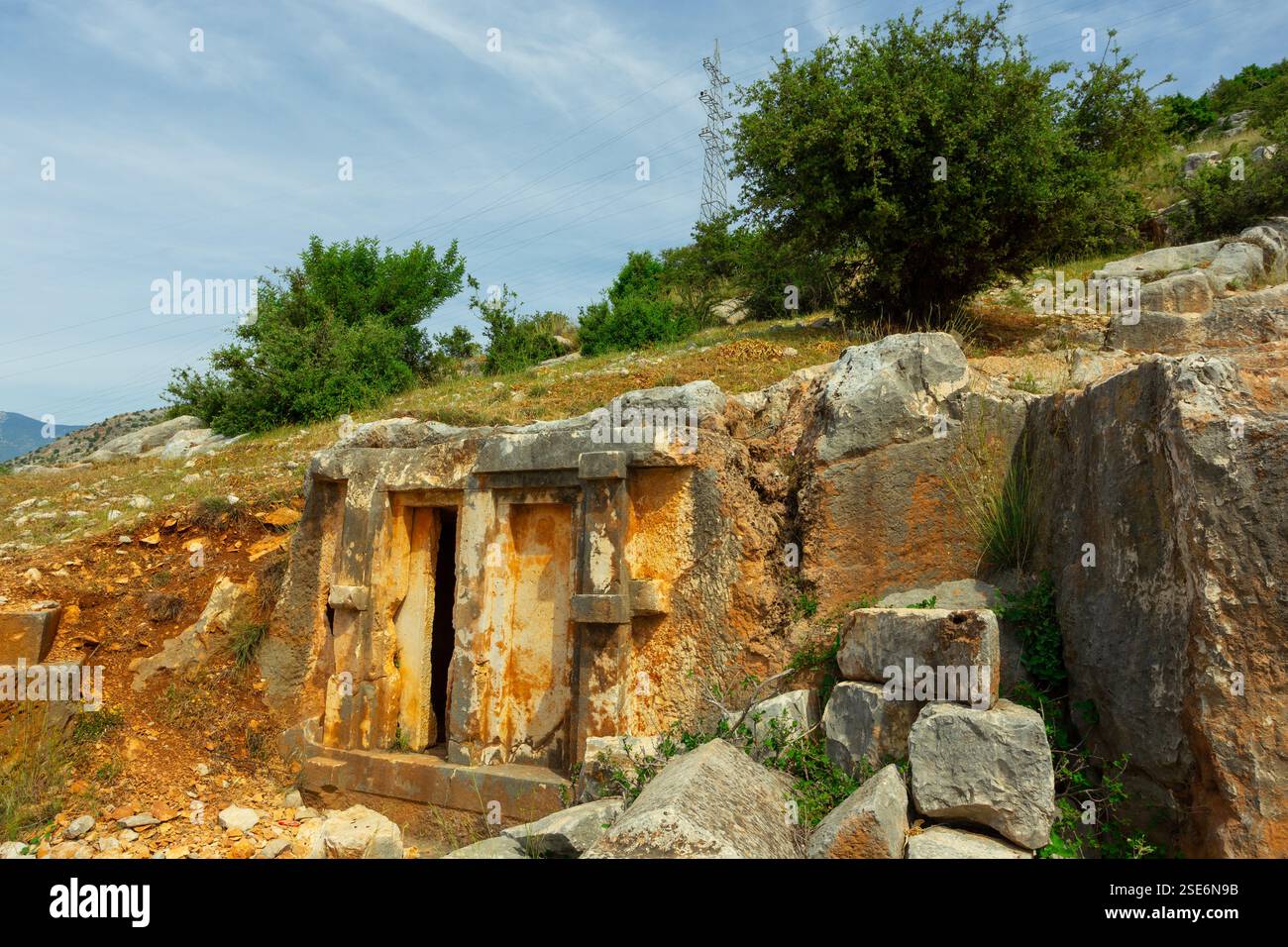 Ancient antique burial in the rocks in Demre. Turkey Stock Photo - Alamy