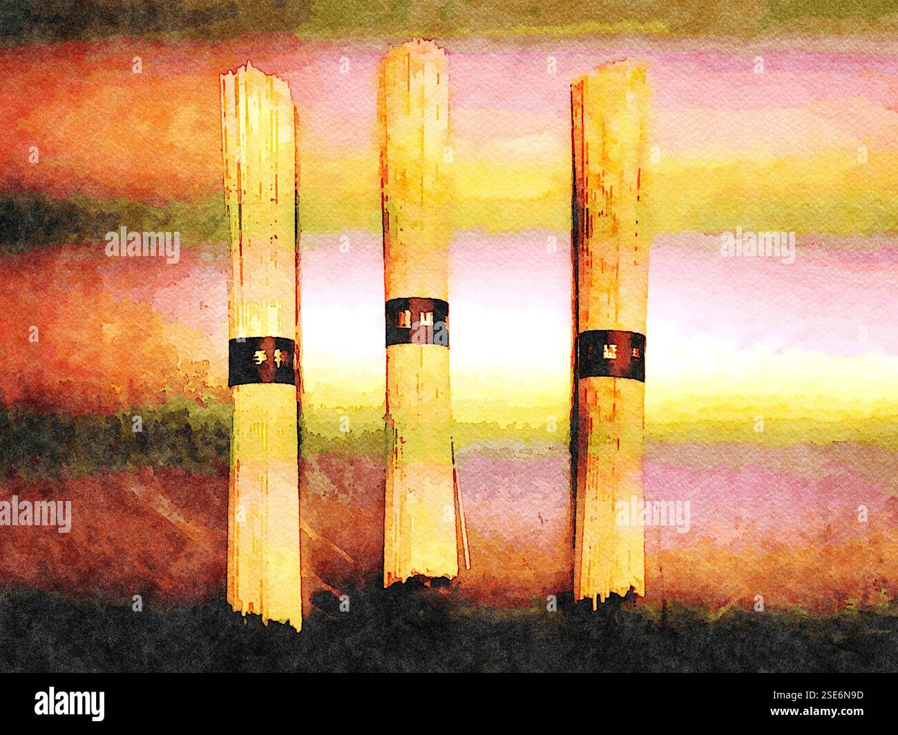 Three packets of raw noodles on the kitchen counter Stock Photo - Alamy