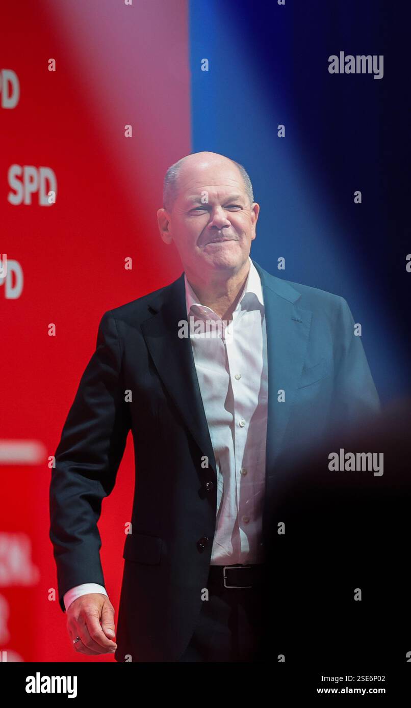Leipzig, Germany. 08th Feb, 2025. Federal Chancellor Olaf Scholz (SPD ...