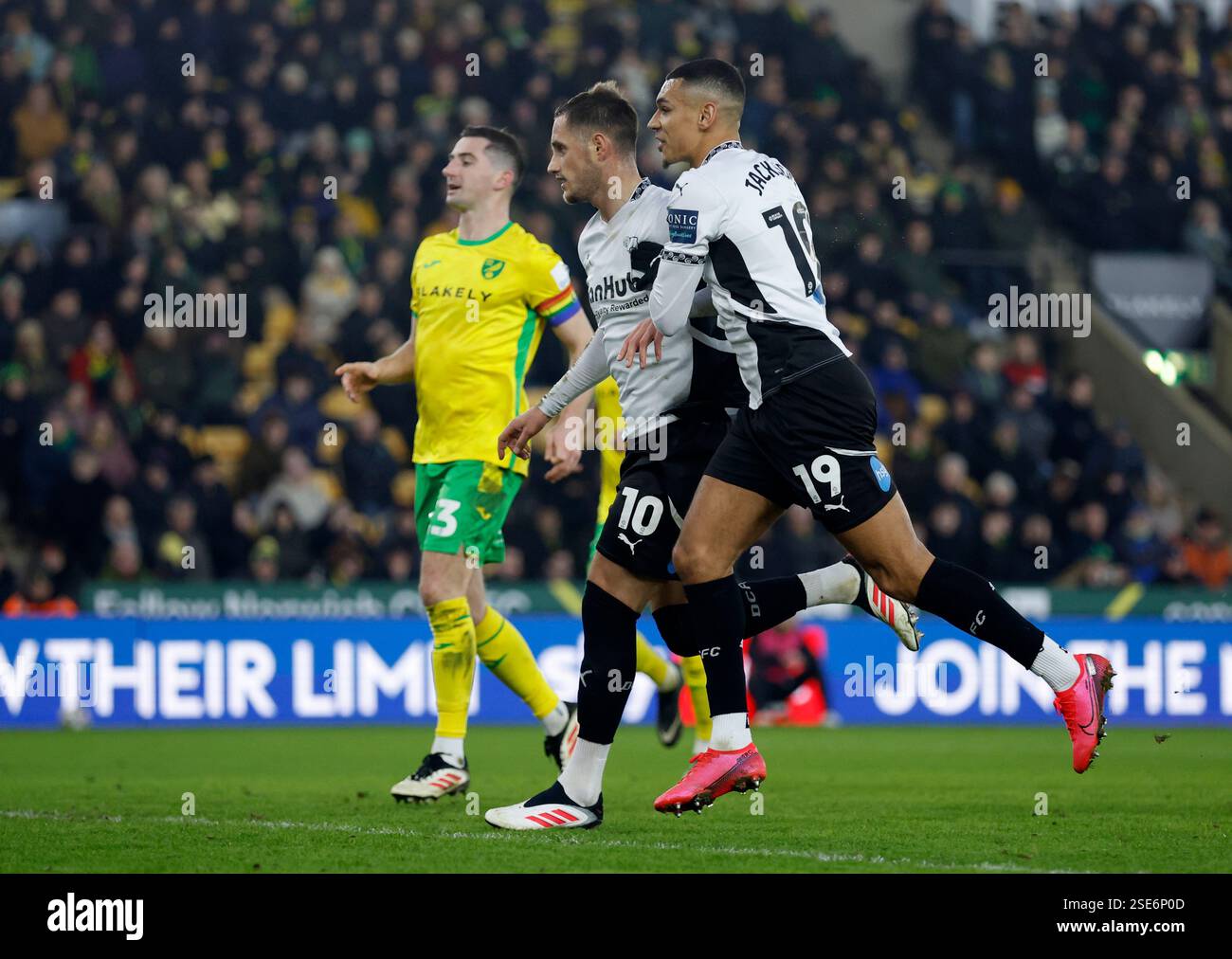Derby County's Jerry Yates (left) celebrates with Kayden Jackson after ...