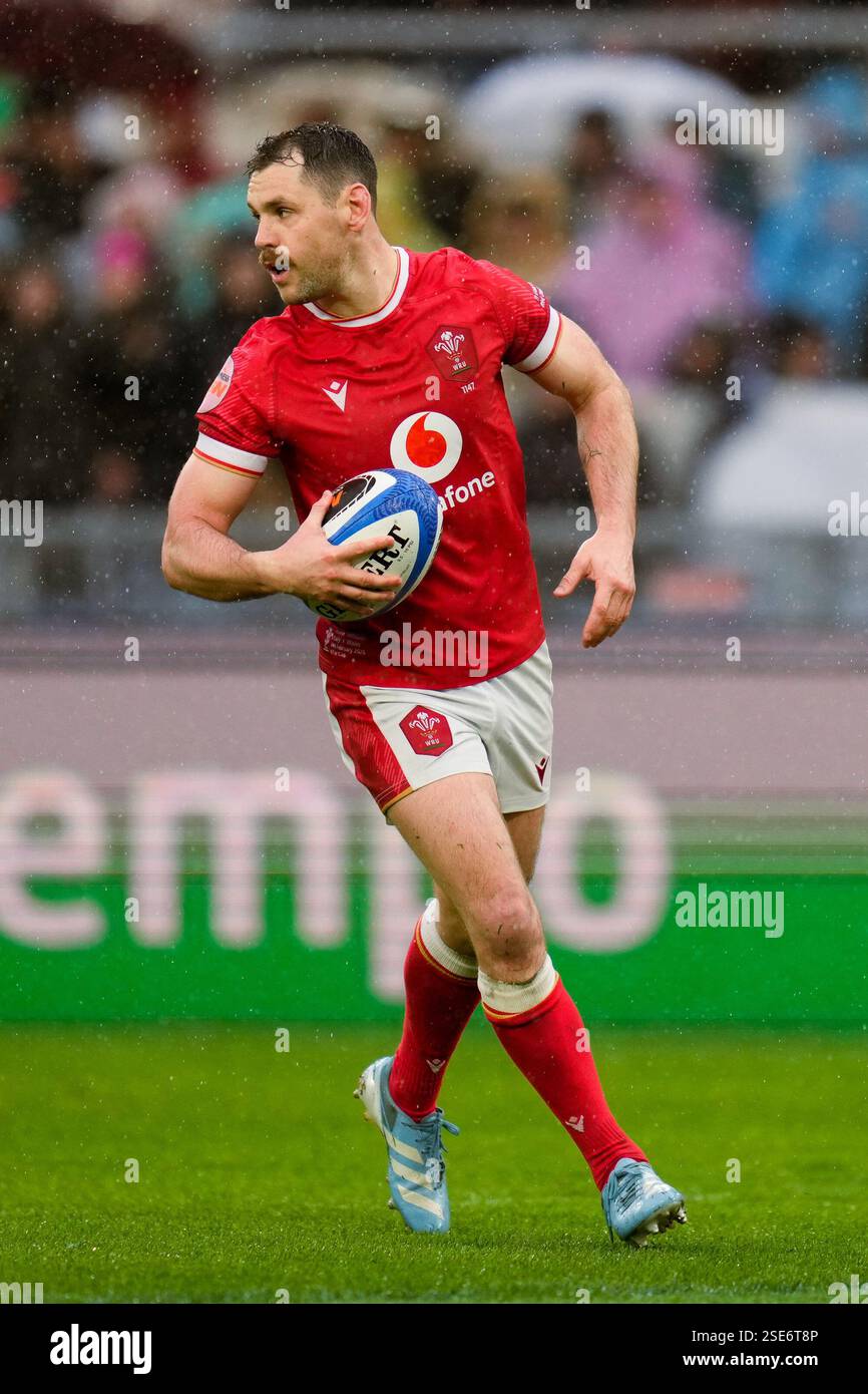 Rome, Italy. 08th Feb, 2025. Tomos Williams of Wales during the ...