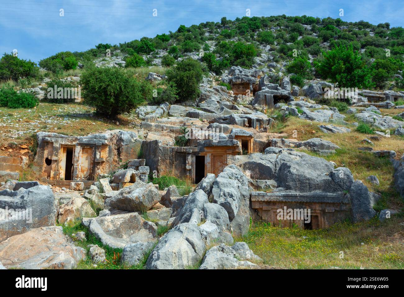 Ancient antique burial in the rocks in Demre. Turkey Stock Photo - Alamy