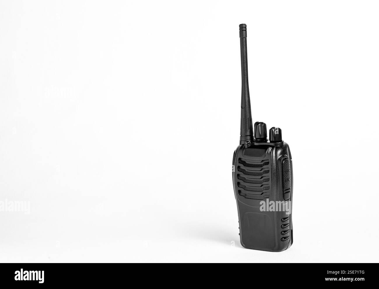 One walkie talkie on white background, space for text Stock Photo - Alamy