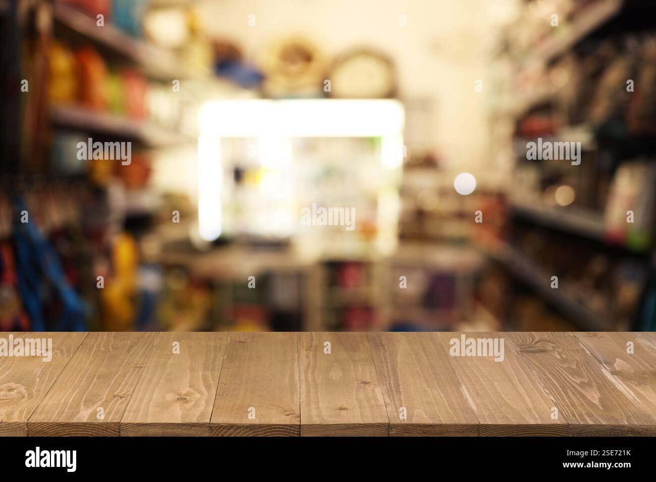 Empty wooden counter in pet shop. Space for design Stock Photo - Alamy
