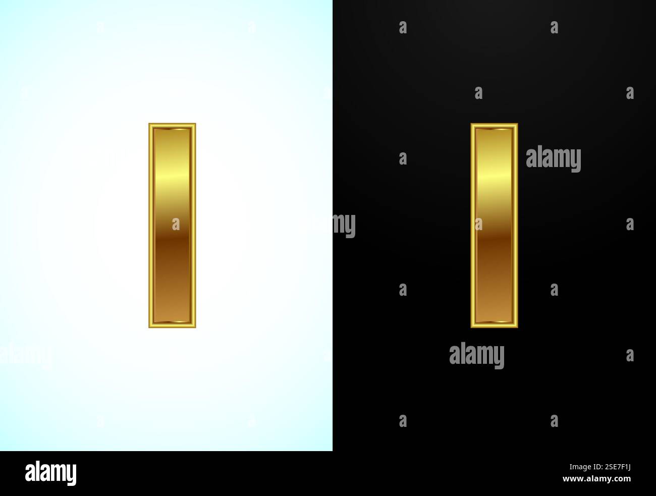 English capital letter I in gold color. Graphic alphabet symbol for ...