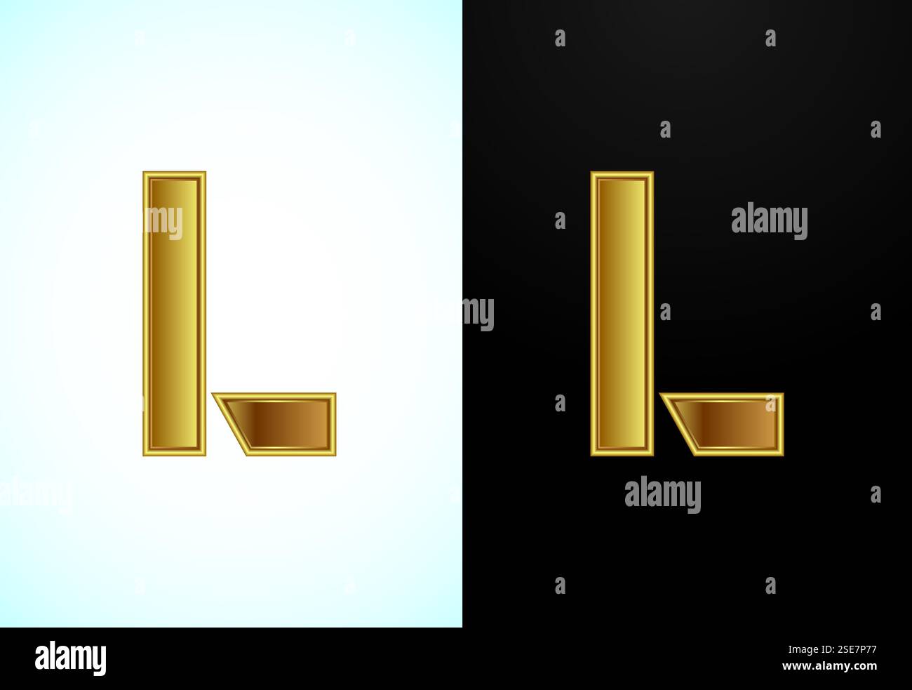 English capital letter L in gold color. Graphic alphabet symbol for ...