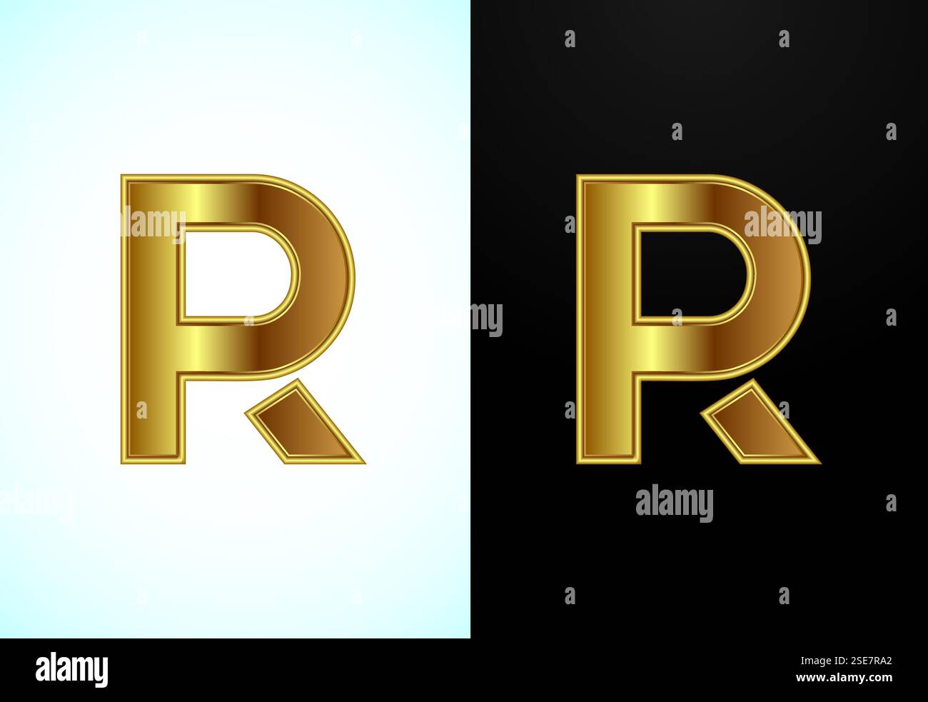 English capital letter R in gold color. Graphic alphabet symbol for ...