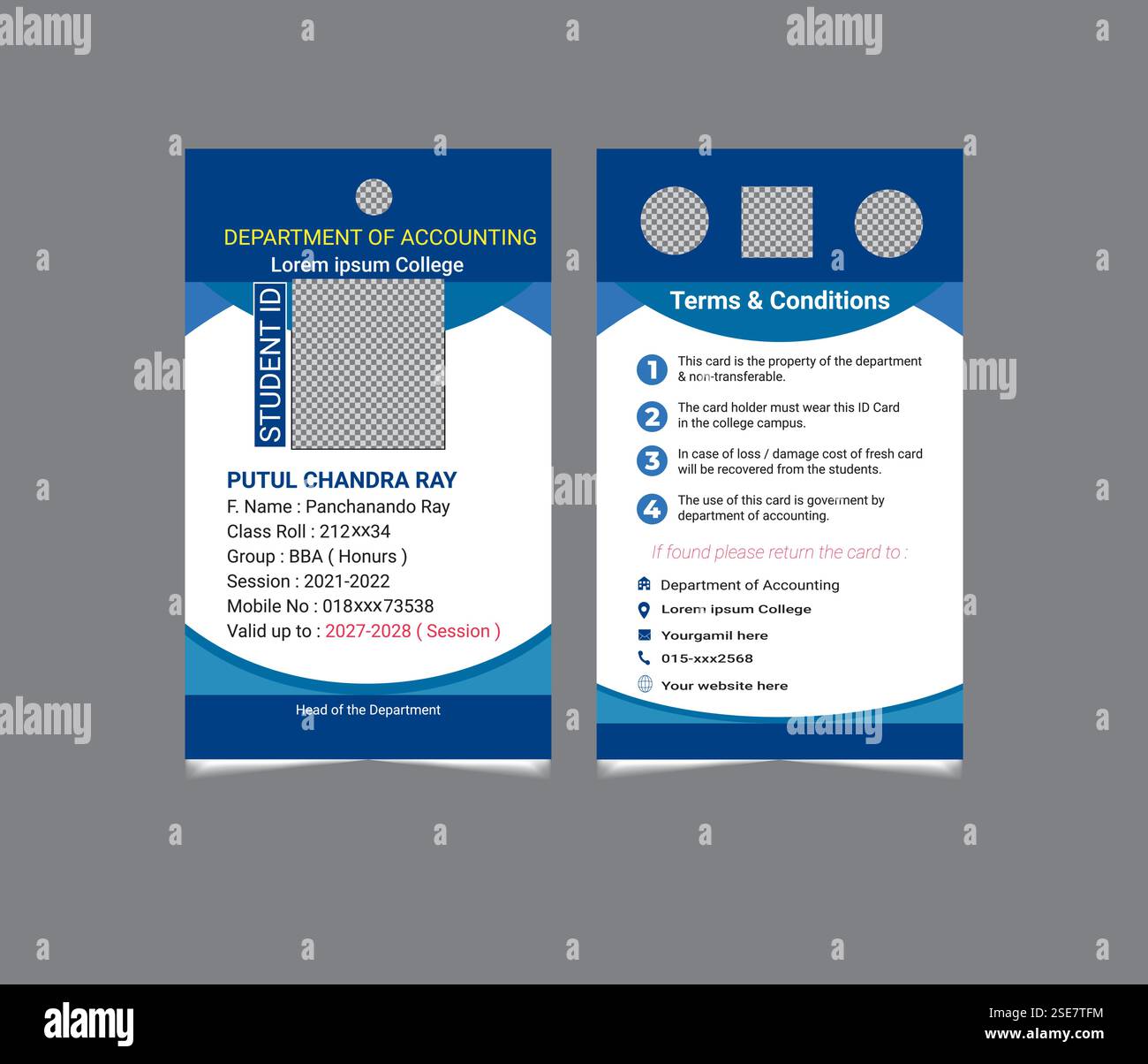 Student ID Card Design, ID card print Stock Vector Image & Art - Alamy