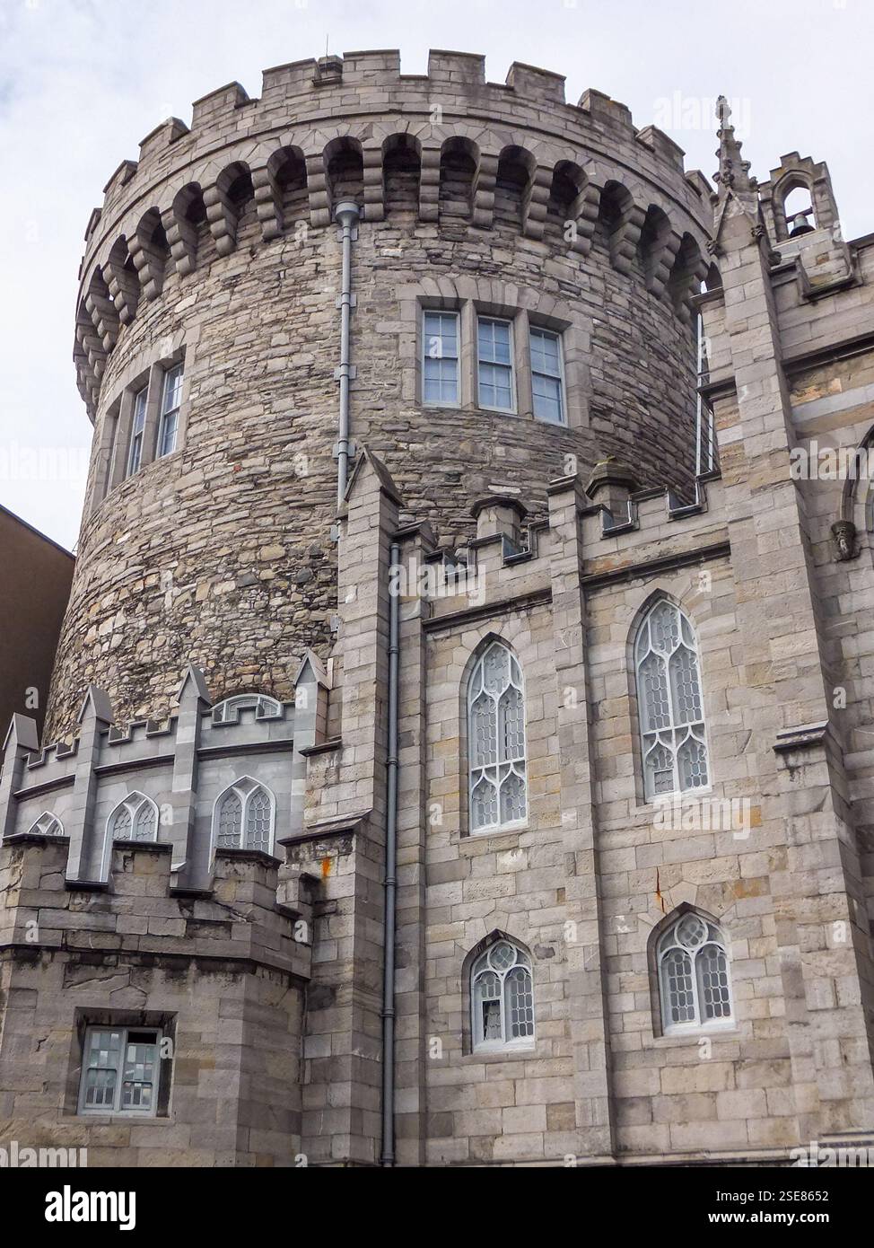 The medieval Record Tower at Dublin Castle in Dublin, Ireland Stock ...