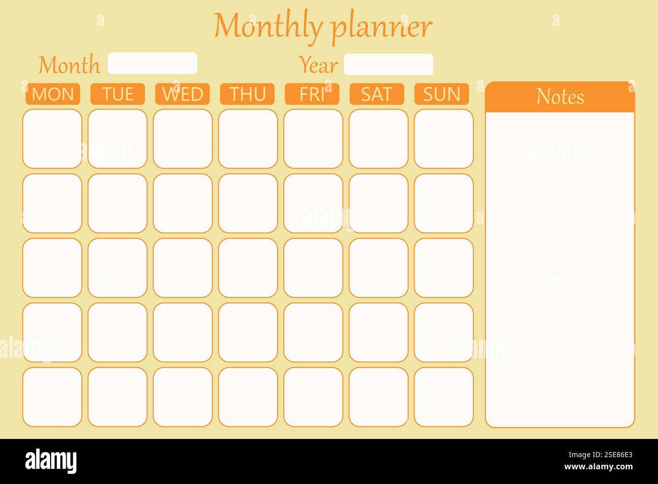 Modern monthly planner. Vector illustration Stock Vector Image & Art ...