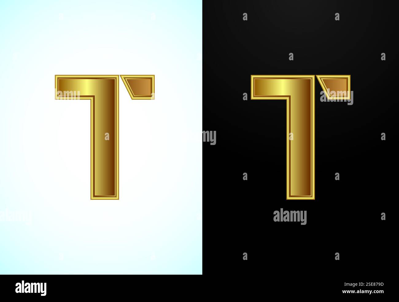 English capital letter T in gold color. Graphic alphabet symbol for ...