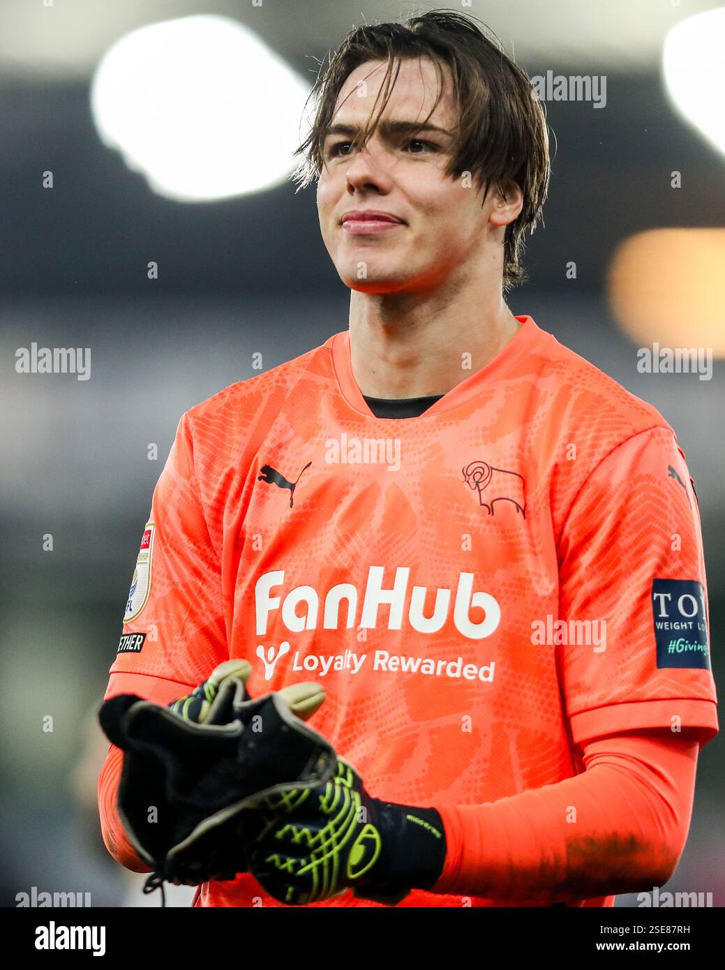 Norwich, UK. 08th Feb, 2025. Jacob Widell Zetterstrom of Derby County ...