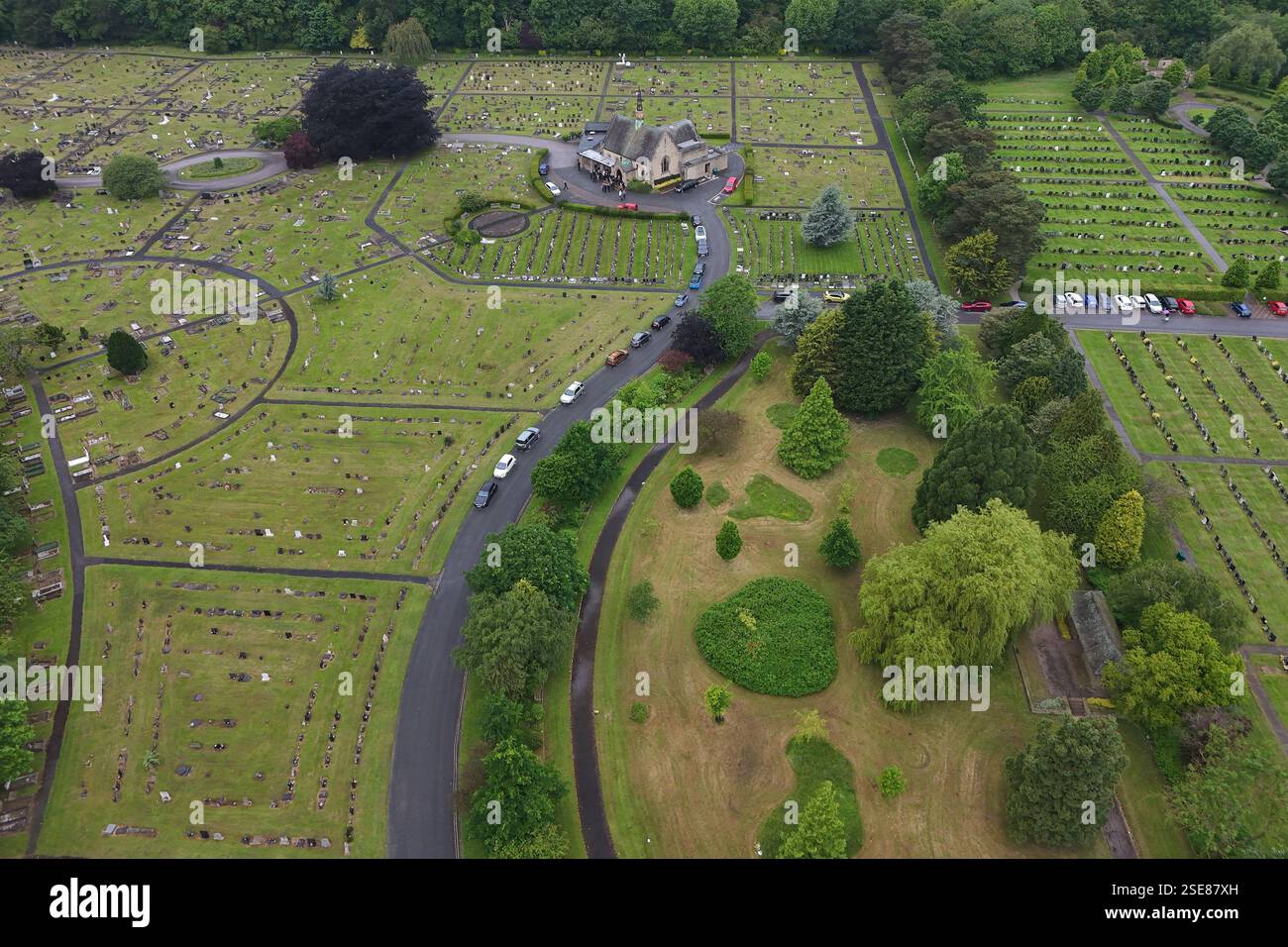 aerial view of Stonefall Crematorium and cemetery, Harrogate Stock ...
