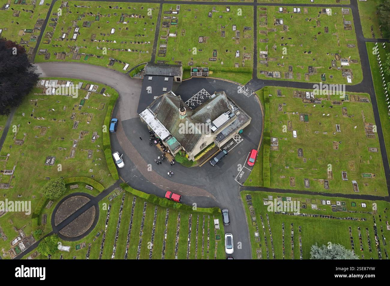 aerial view of Stonefall Crematorium and cemetery, Harrogate Stock ...