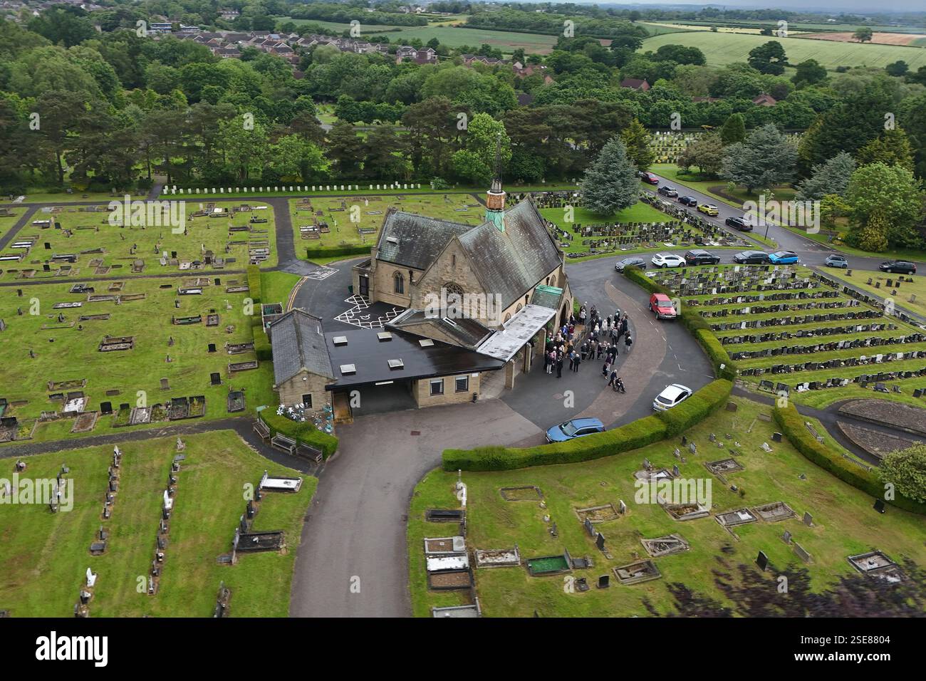 aerial view of Stonefall Crematorium and cemetery, Harrogate Stock ...