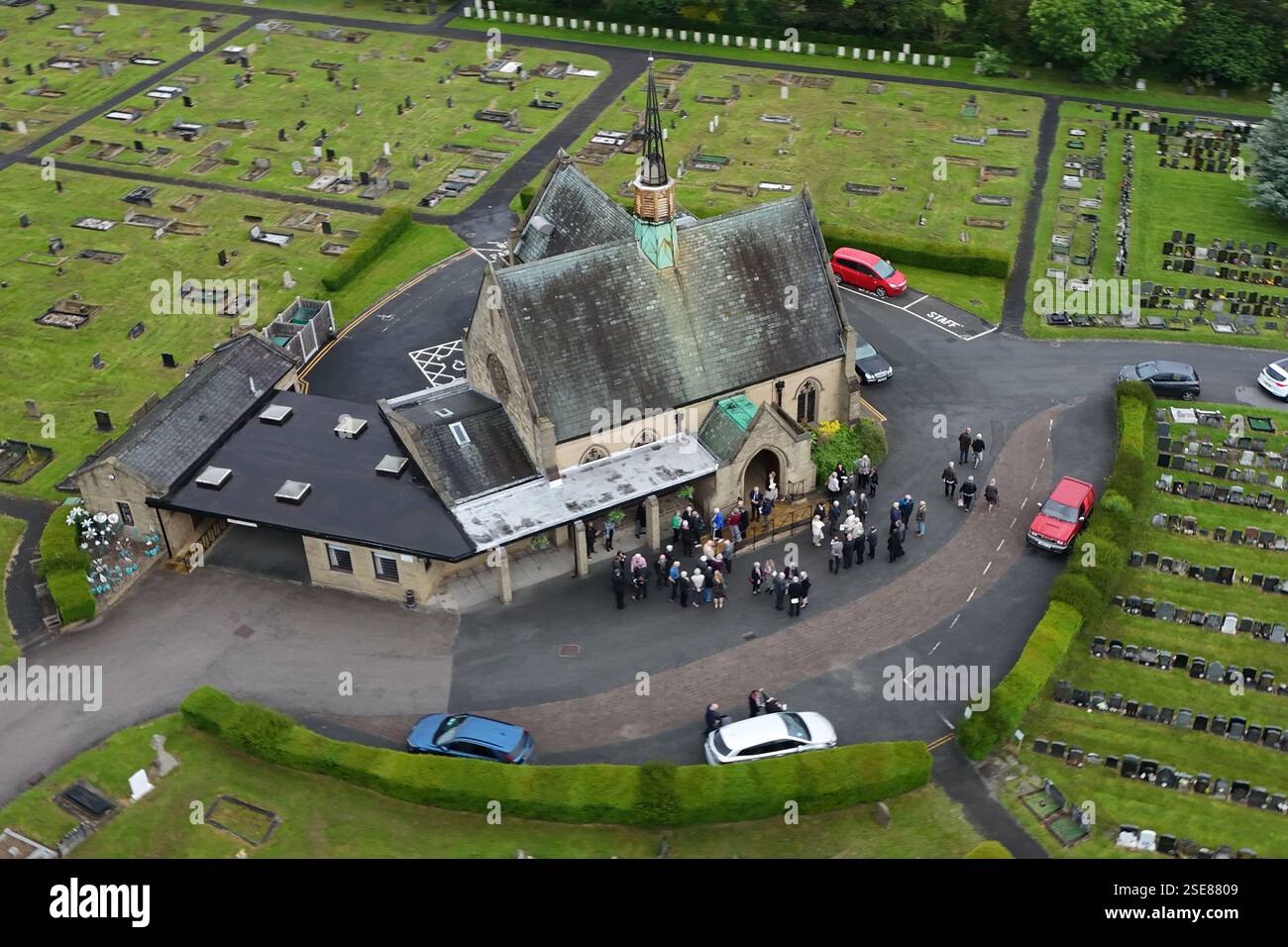 aerial view of Stonefall Crematorium and cemetery, Harrogate Stock ...