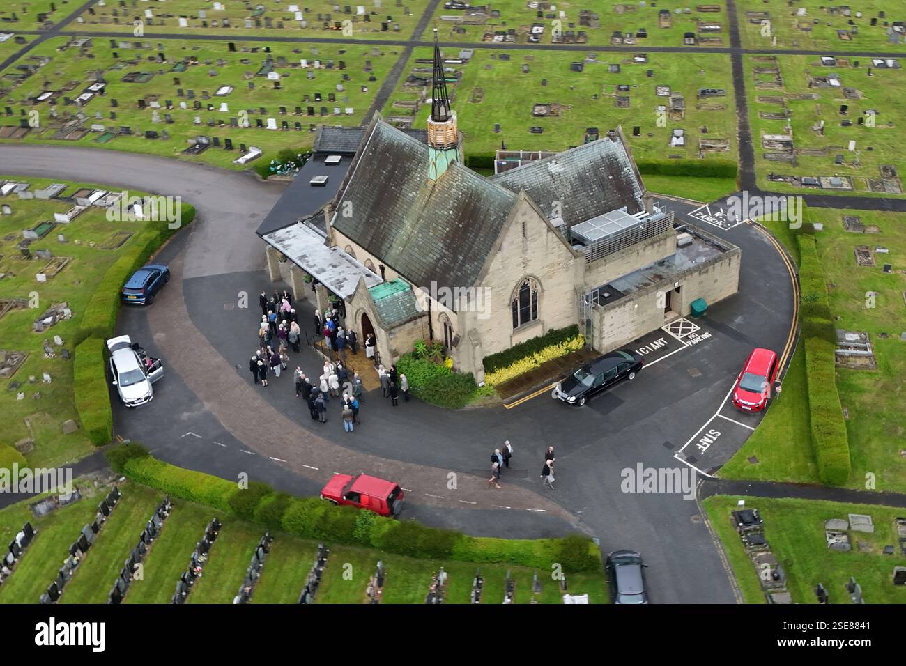 aerial view of Stonefall Crematorium and cemetery, Harrogate Stock ...