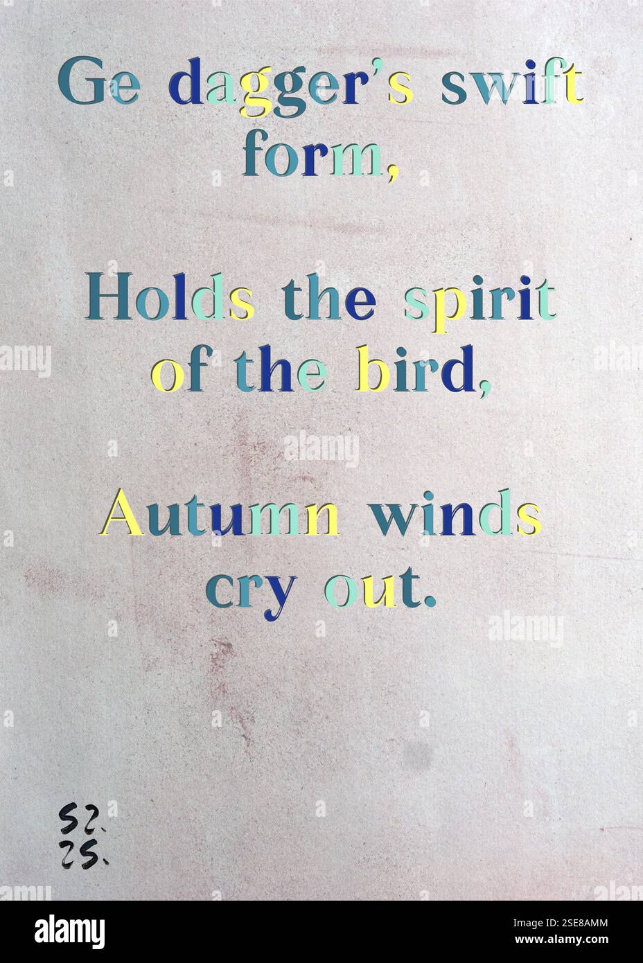 Ge dagger's swift form, Holds the spirit of the bird, Autumn winds cry ...