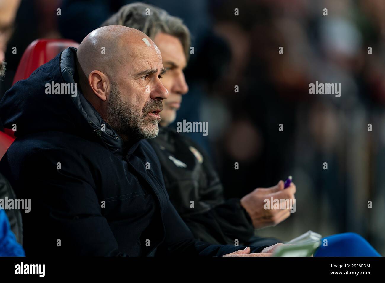 EINDHOVEN, NETHERLANDS - FEBRUARY 8: Coach Peter Bosz of PSV during the ...