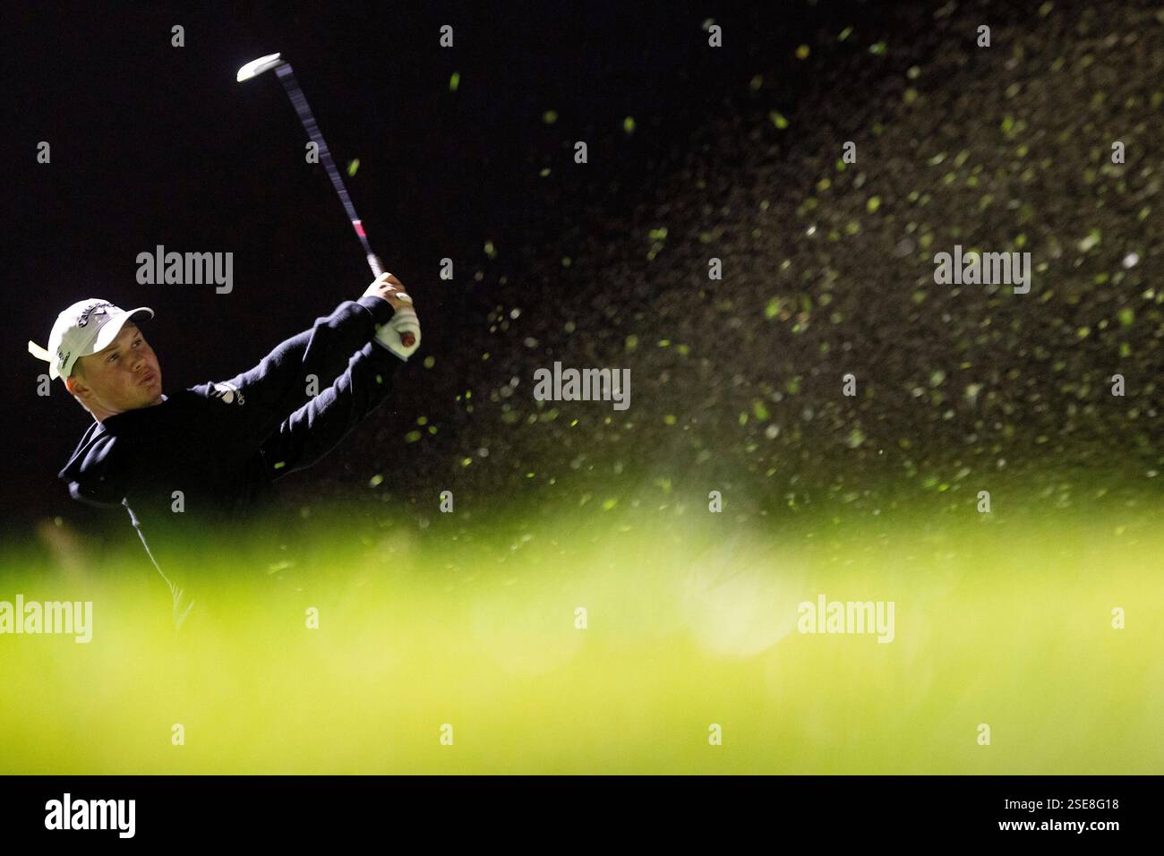 Caleb Surratt of Legion XIII hits his shot from the fifth tee during ...