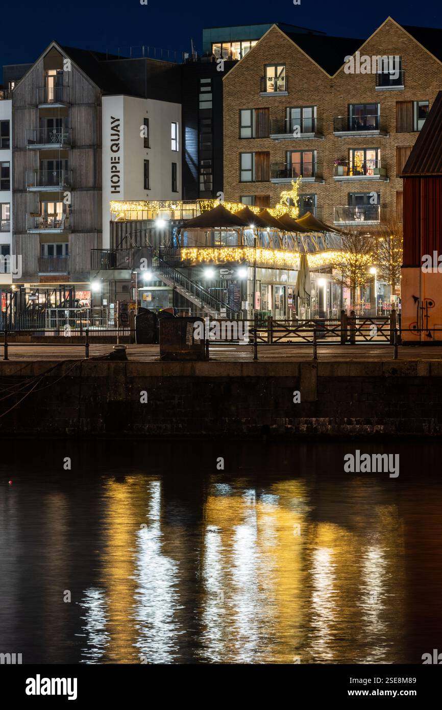 Modern warehouse-style apartment buildings on Wapping Wharf beside ...