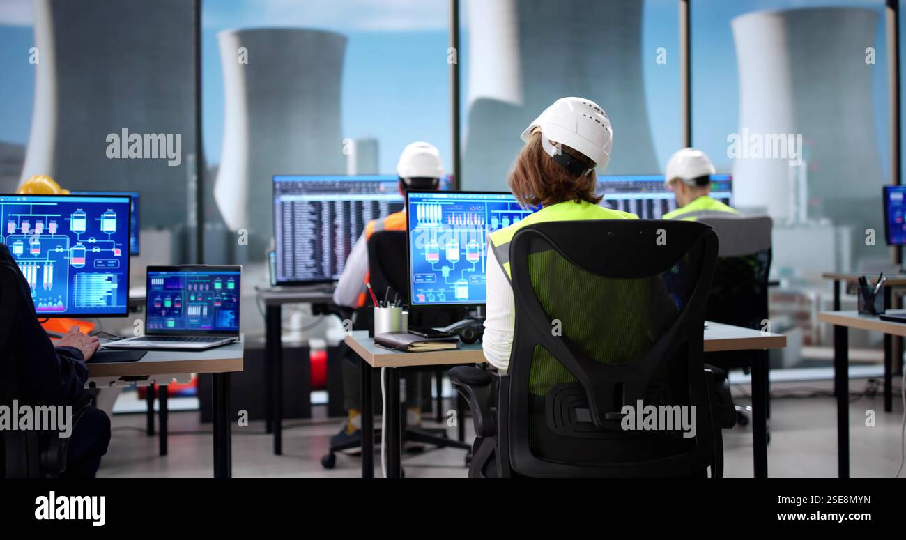 Modern Black Engineer Using SCADA Software Controls Nuclear Power Plant ...