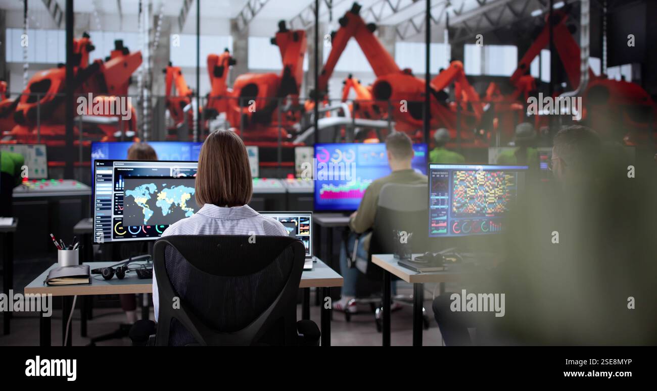 African american engineers monitoring hi-res stock photography and ...