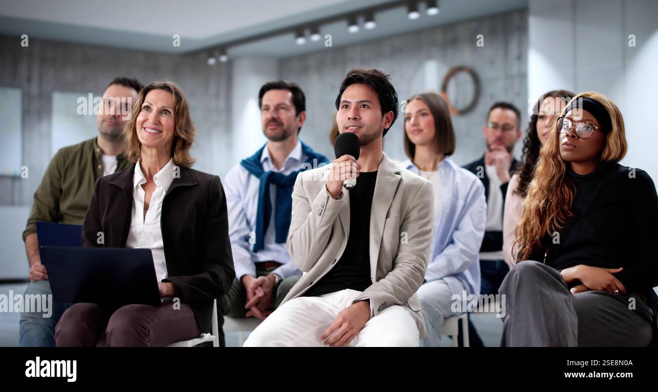 Focused Businessman Engaged in Learning at Diverse Seminar Event Stock ...