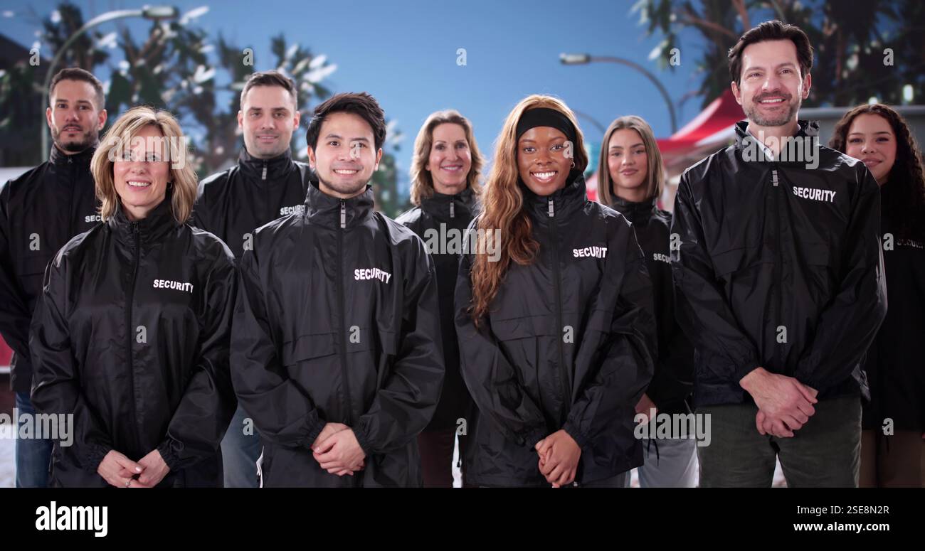 Security Guard at Event Service Leading His Diverse Team Stock Photo ...