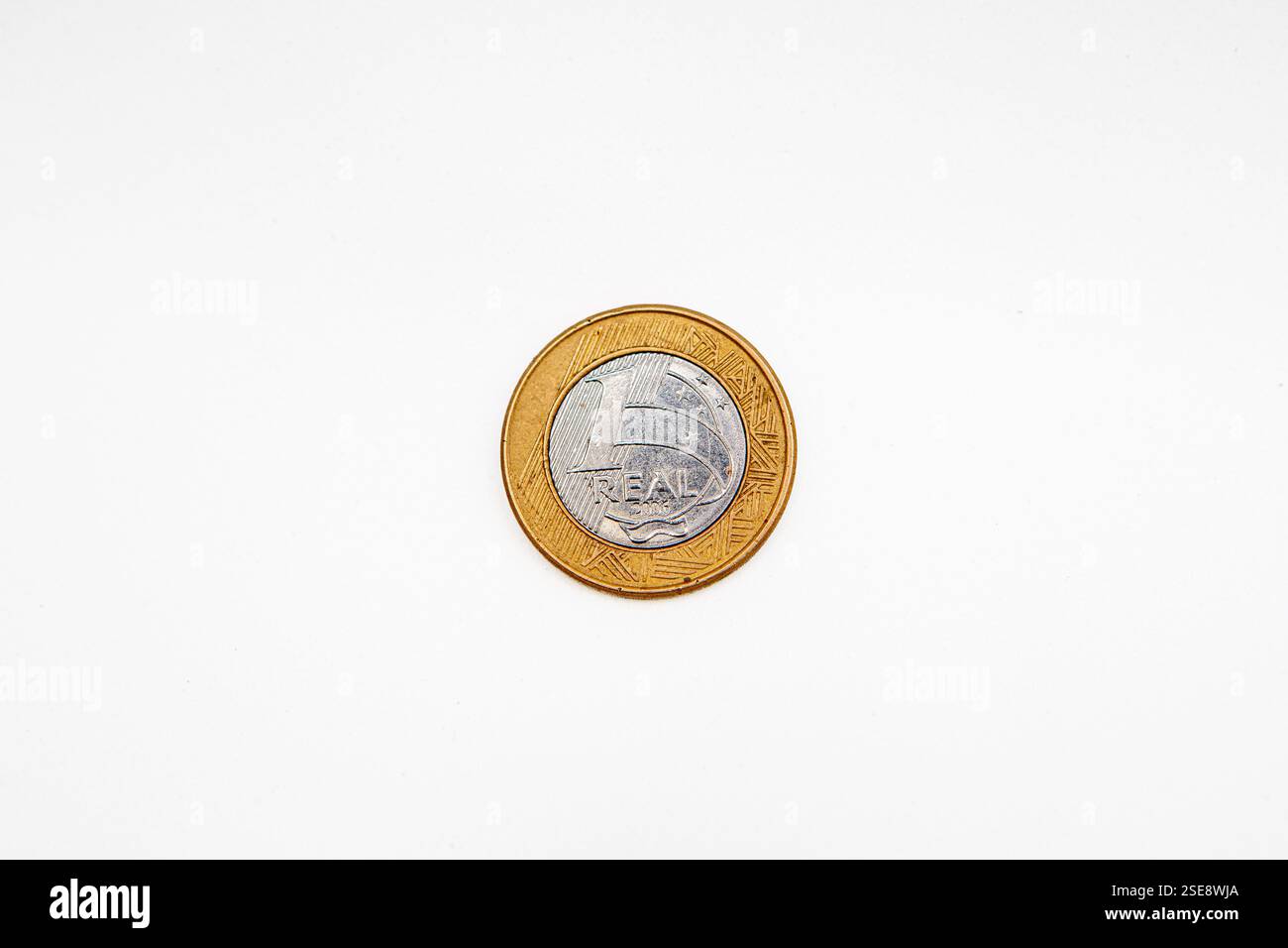 commemorative 1 real coin on a white background in rio de janeiro ...
