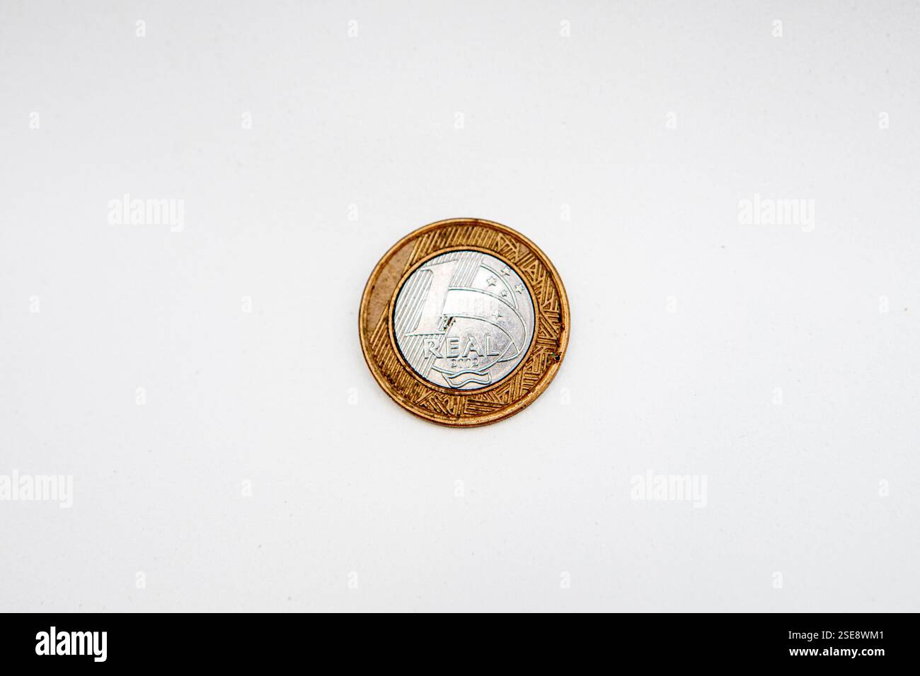 commemorative 1 real coin on a white background in rio de janeiro ...