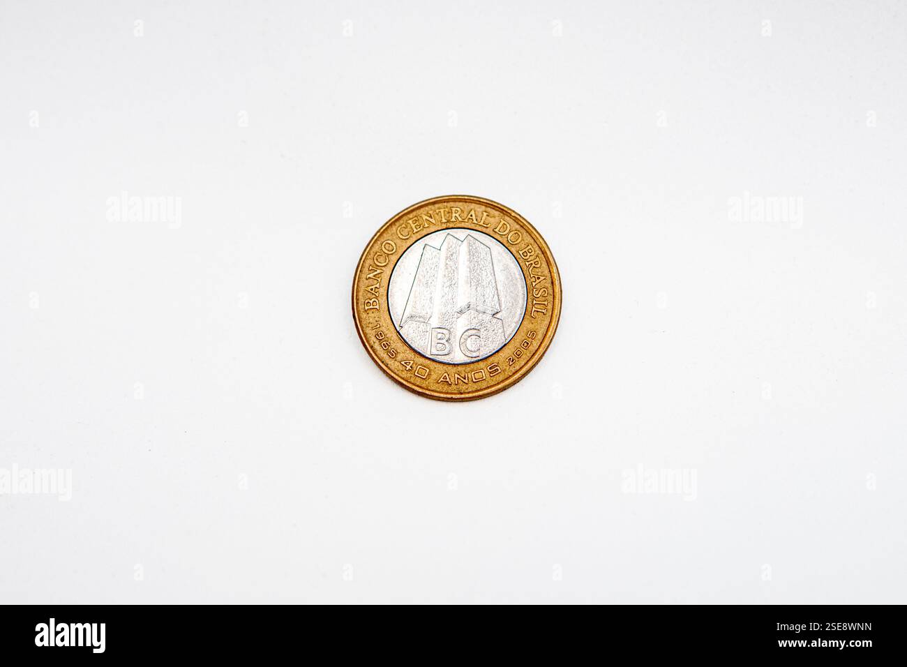 commemorative 1 real coin on a white background in rio de janeiro ...