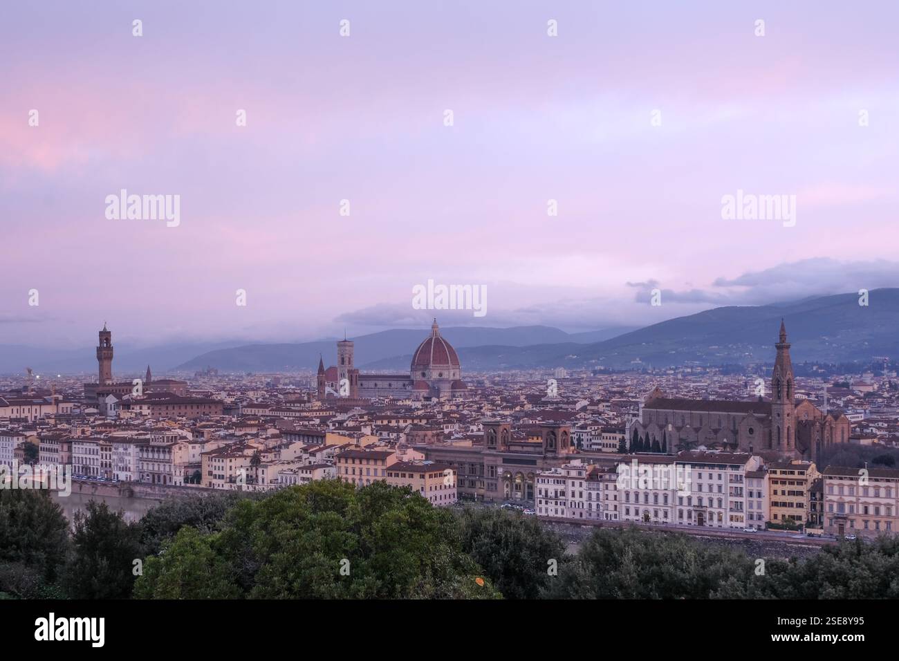 Florence skyline cathedral dome sunset hi-res stock photography and ...