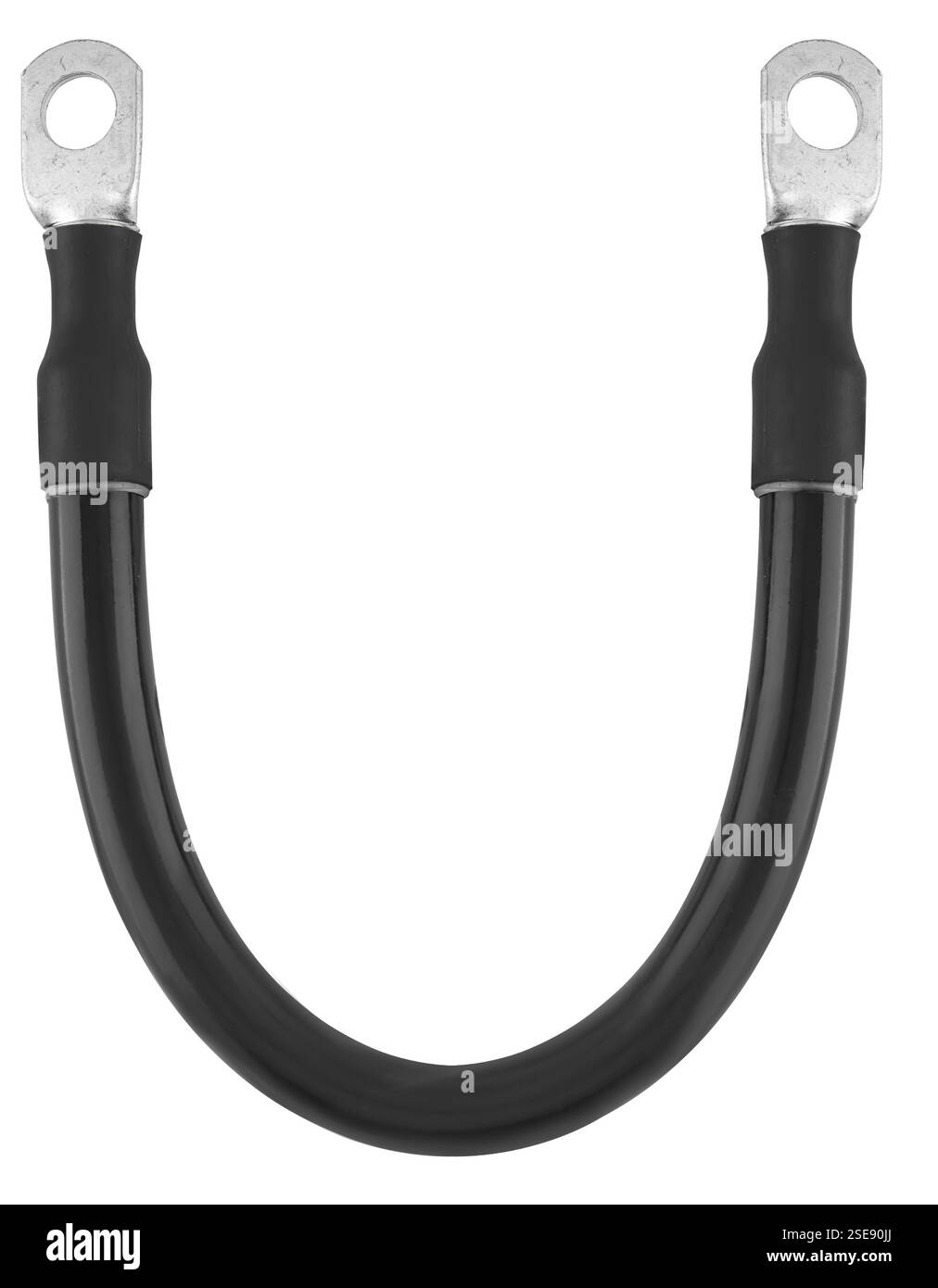 Power cable with terminals for secure battery connection Stock Photo ...