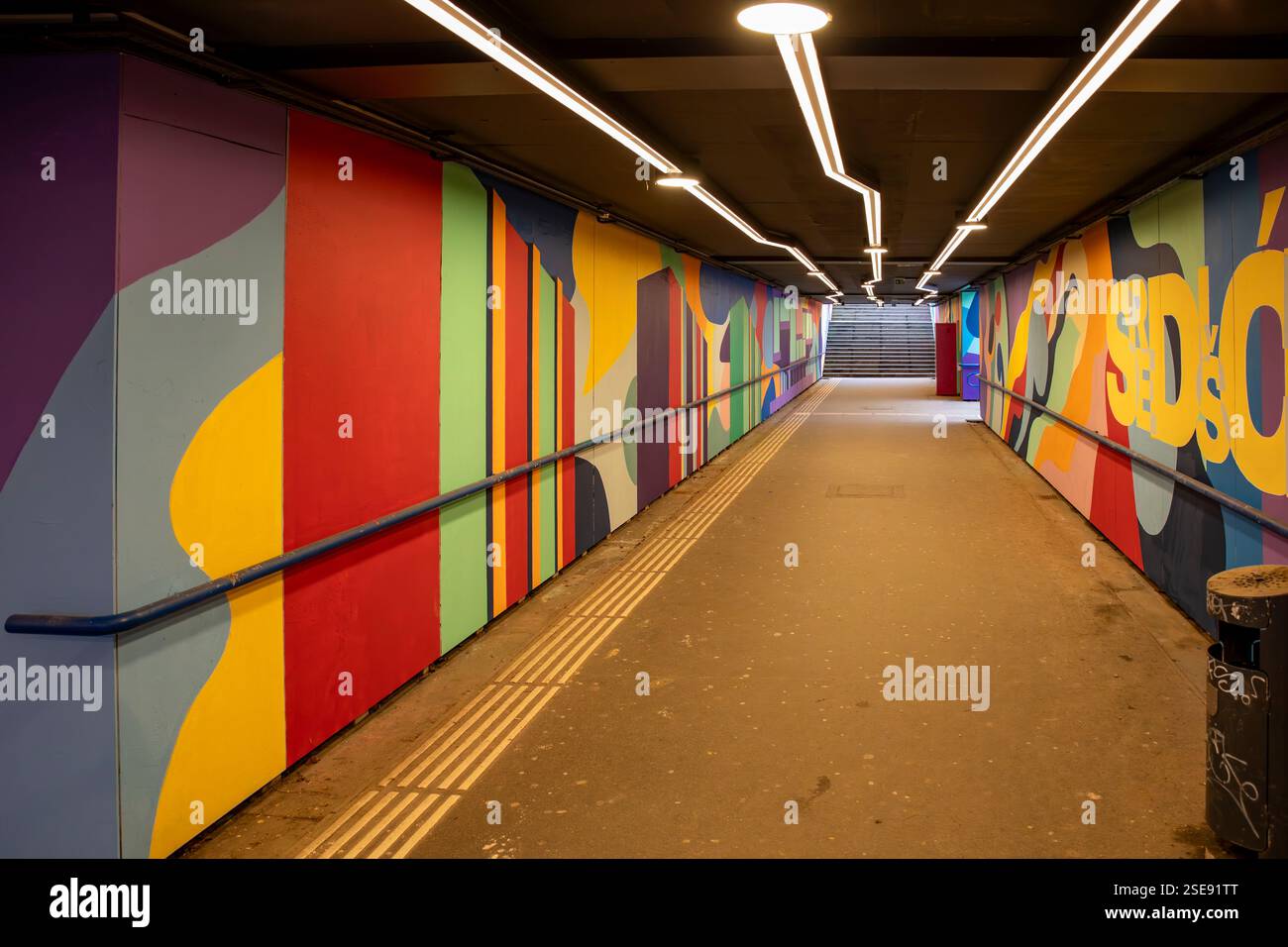 February 8, 2025, Croatia, Zagreb -colorfully decorated urban passage ...