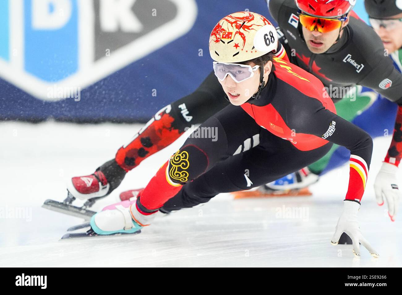 TILBURG, NETHERLANDS - FEBRUARY 8: Bohao Zhang of China during the ISU ...