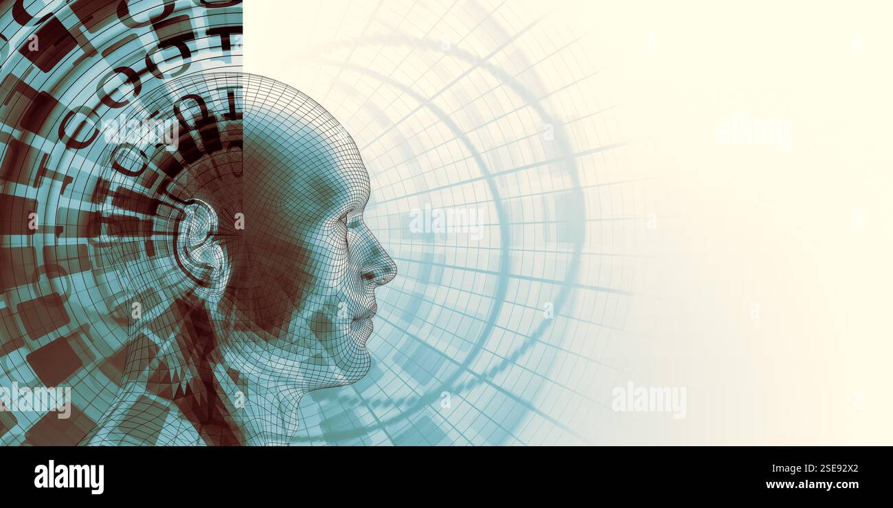 Self Learning Technology With Artificial Intelligence Brain Stem Stock ...