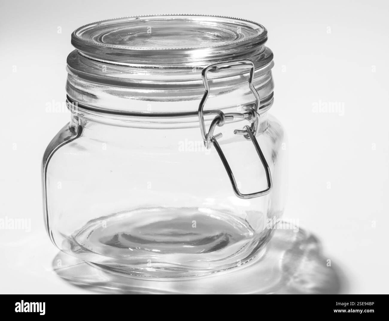 Empty canning jar isolated Black and White Stock Photos & Images - Alamy
