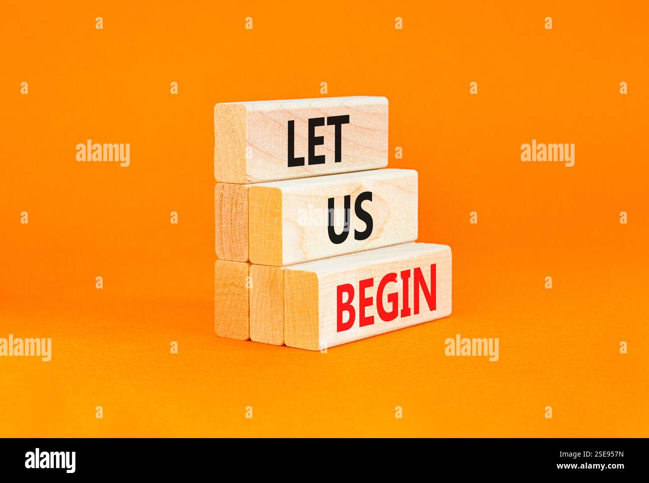 Let us begin symbol. Concept words Let us begin on beautiful wooden ...