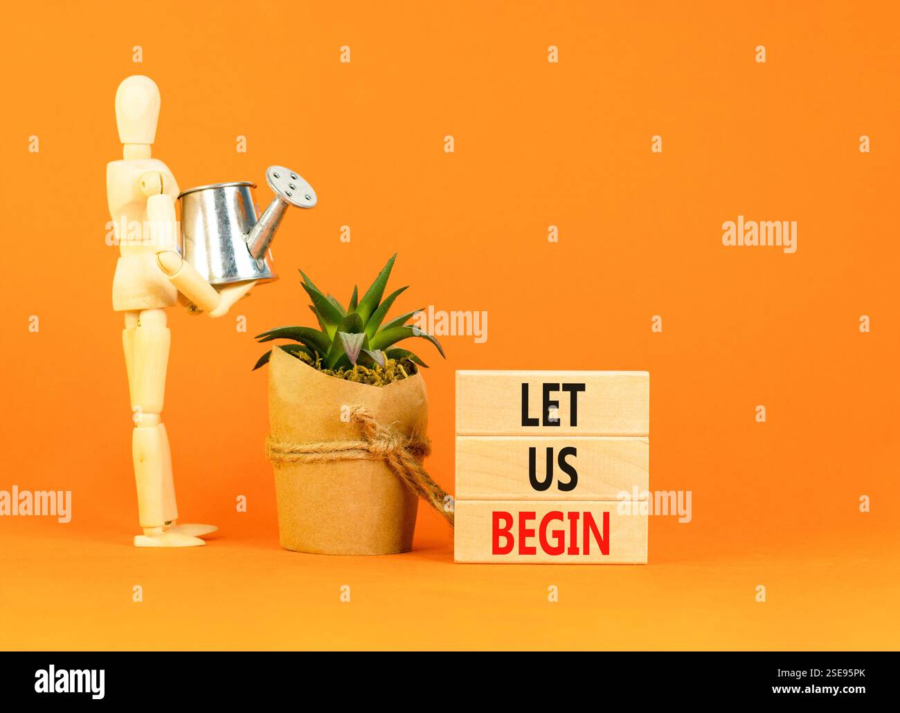 Let us begin symbol. Concept words Let us begin on beautiful wooden ...