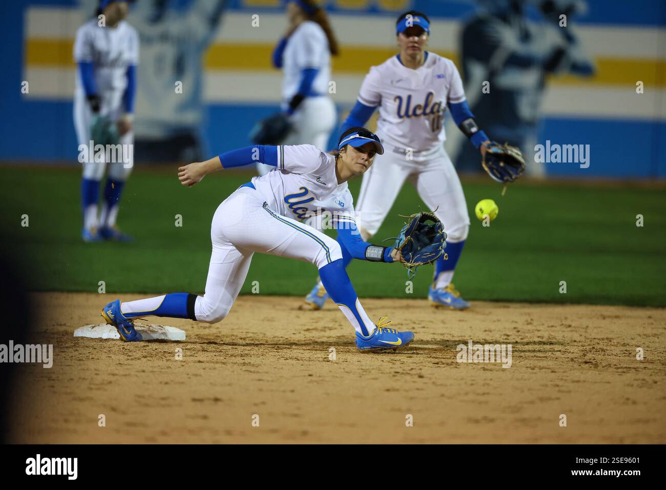 February 7, 2025: Freshman Shortstop Aleena Garcia tracks down the ball ...