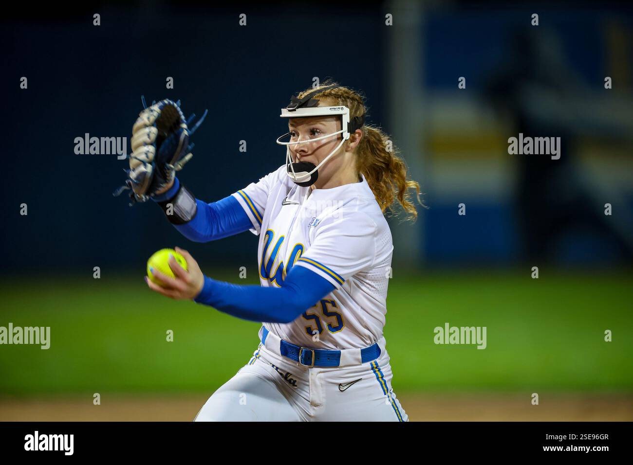 February 7, 2025: UCLA's Kaitlyn Terry (55) delivers a pitch during ...