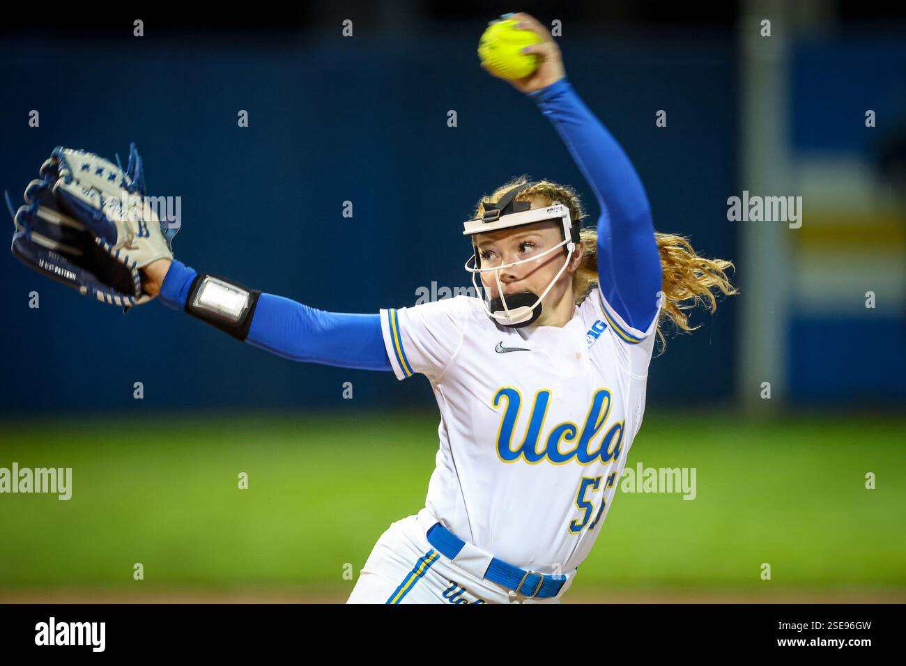 February 7, 2025: UCLA's Kaitlyn Terry (55) delivers a pitch during ...