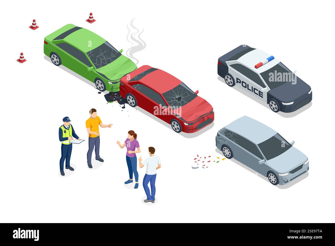 Police in road Cut Out Stock Images & Pictures - Alamy