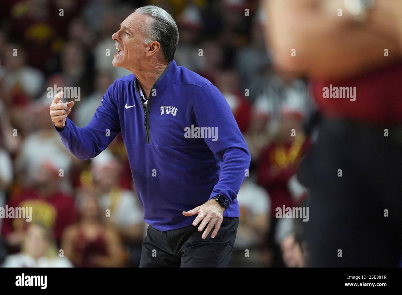 TCU head coach Jamie Dixon directs his players during the first half of ...