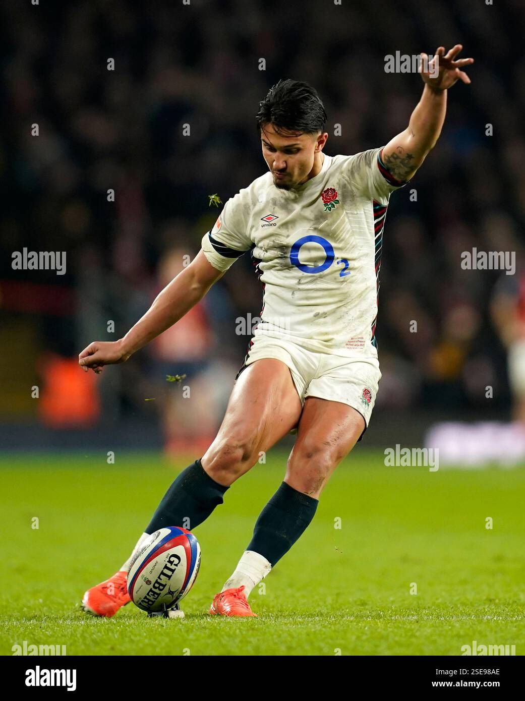 England's Marcus Smith converts during the Guinness Men's Six Nations ...