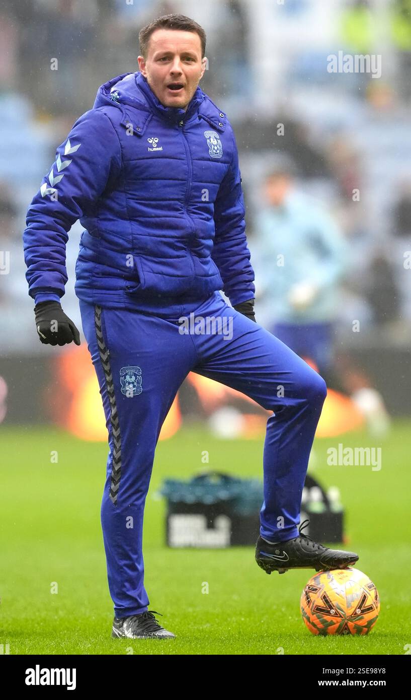 Coventry City assistant manager Joe Edwards before the Emirates FA Cup ...