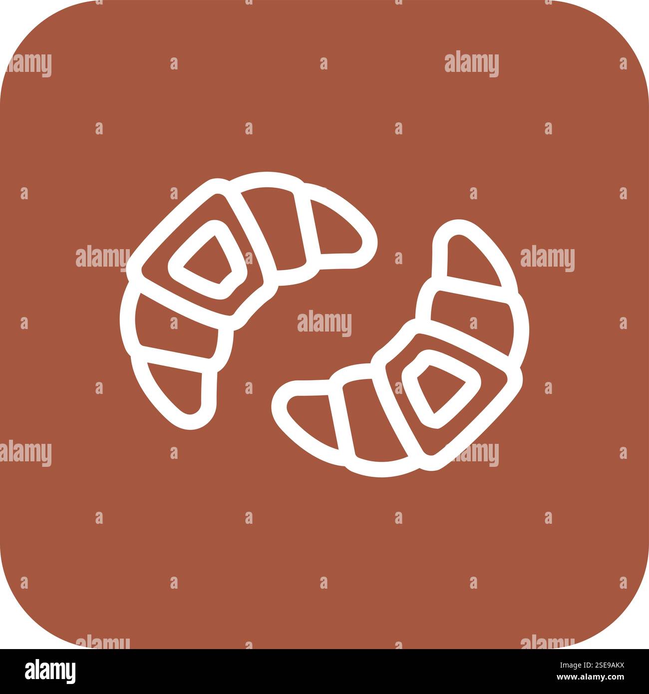 Croissant icon flat outline Stock Vector Images - Alamy