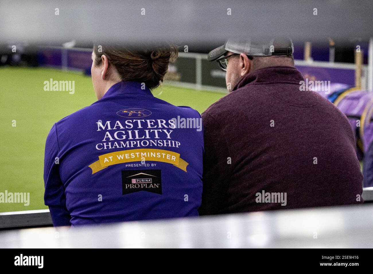Breeders watch the Masters Agility Championship during day 1 of the ...