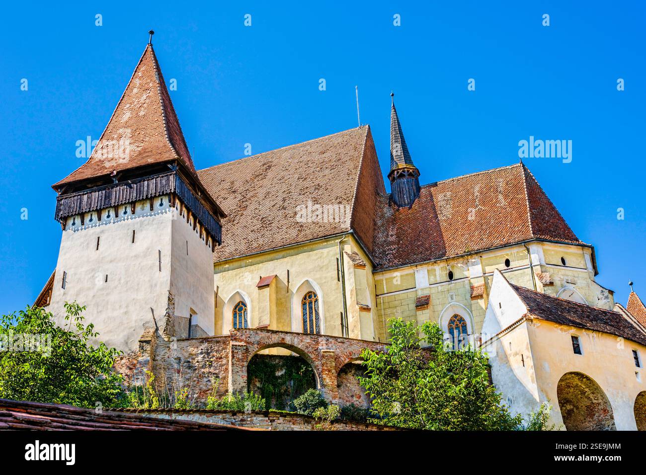 The medieval evangelical saxon fortified church of Biertan village in ...